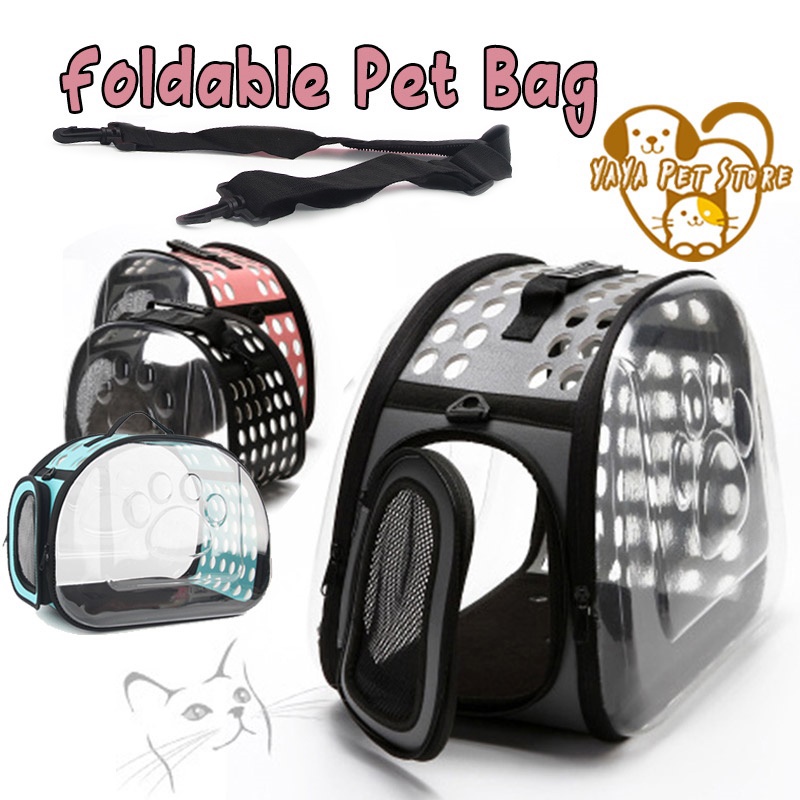 Pet Carrier Transparent Bag Portable Cats Handbag Foldable Travel Pet ...