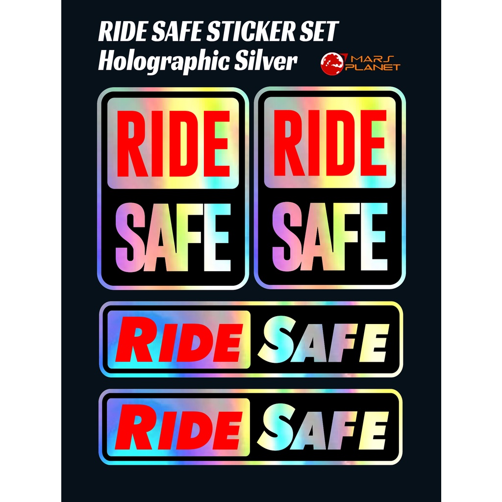 RIDE SAFE STICKER - For all motorcycle bicycle car helmet waterproof ...