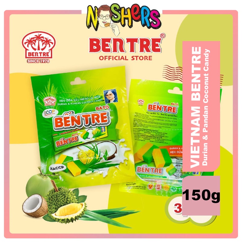 Noshers Vietnam Bentre Durian & Pandan Coconut Candy 150g Pure Taste ...