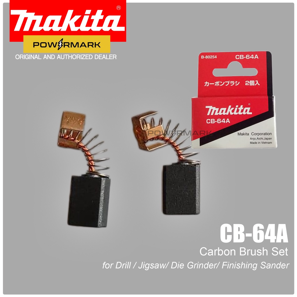 MAKITA CB-64A Carbon Brush Set for BO3700 Finishing Sander & 4328 Jigsaw [POWERMARK | MSP ...