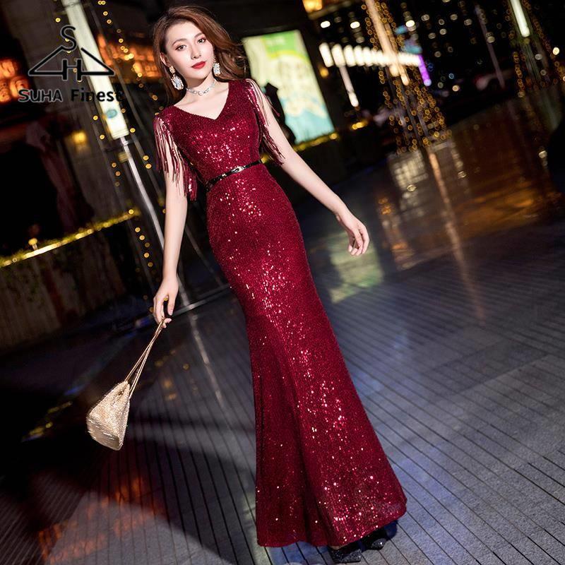 SUHA Fishtail formal dress for women Evening Dinner Gown Evening ...