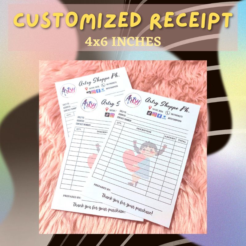 CUSTOMIZED RECEIPT | PERSONALIZED RECEIPT | Shopee Philippines