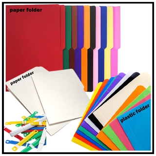 12 Pcs Plastic Sliding Folder A4 Short & Long Clear/Colored Report ...