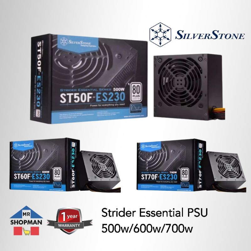 Silverstone Strider Essential 500w / 600w / 700w 80 plus ST50F ST60F ...