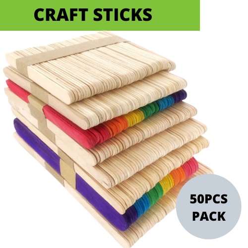 Popsicle Sticks Craft Sticks Ice Cream Sticks 50pcs per Pack | Shopee ...