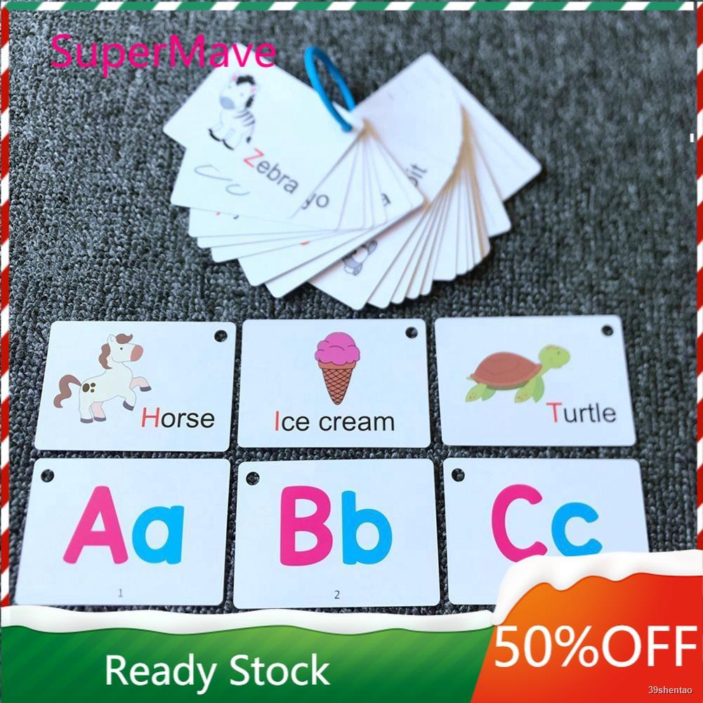 Children Ring Flash Cards English Reading Learning Alphabet Letters ABC ...