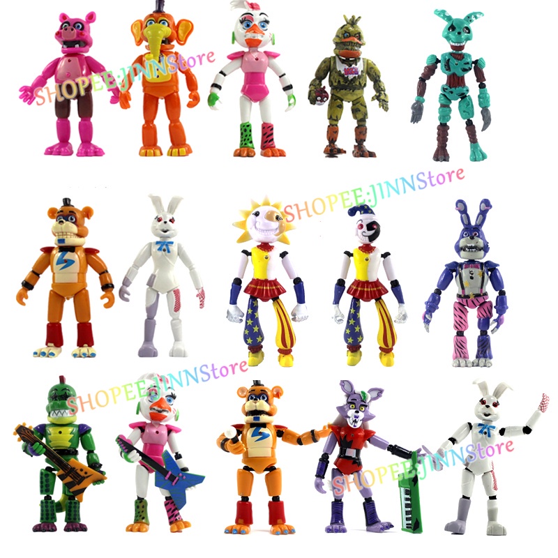 JINN 8pcs FNAF Toys Five Nights At Freddy's Security Breach Action ...