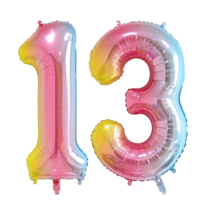 Number 13 Balloons Rainbow Big Number Balloons 36 Inches | Shopee ...
