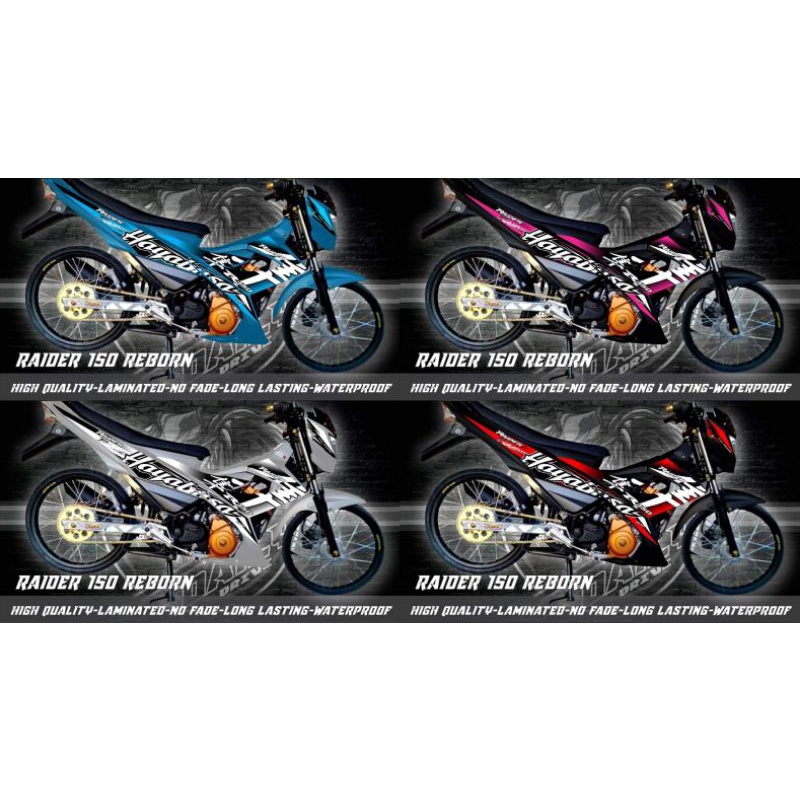 SUZUKI RAIDER 150 REBORN STOCK SIZE DECAL (HAYABUSA DESIGN) | Shopee ...