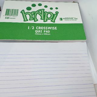 Pad Paper 1/2 Crosswise / 1/4 Quiz Pad 50 leaves | Shopee Philippines