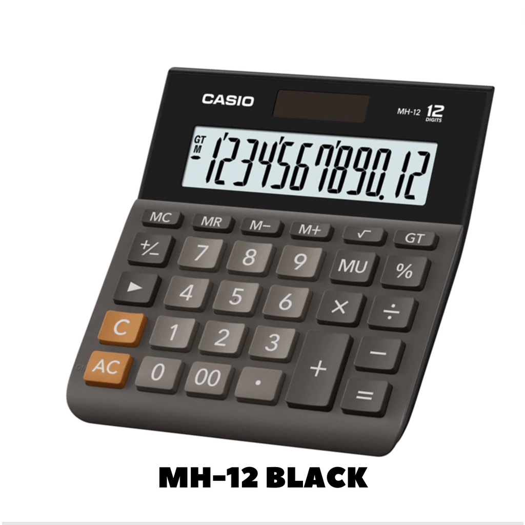 Casio Mh12 Wide Series Desktop Calculator Black Color | Shopee Philippines