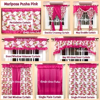 Mariposa Pusha Pink Curtain for Valancer Door Window Panlababo | Shopee ...