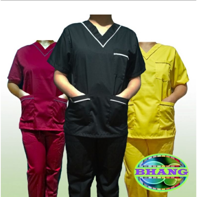 SCRUB SUIT WITH PIPING(Tops and Pants) | Shopee Philippines