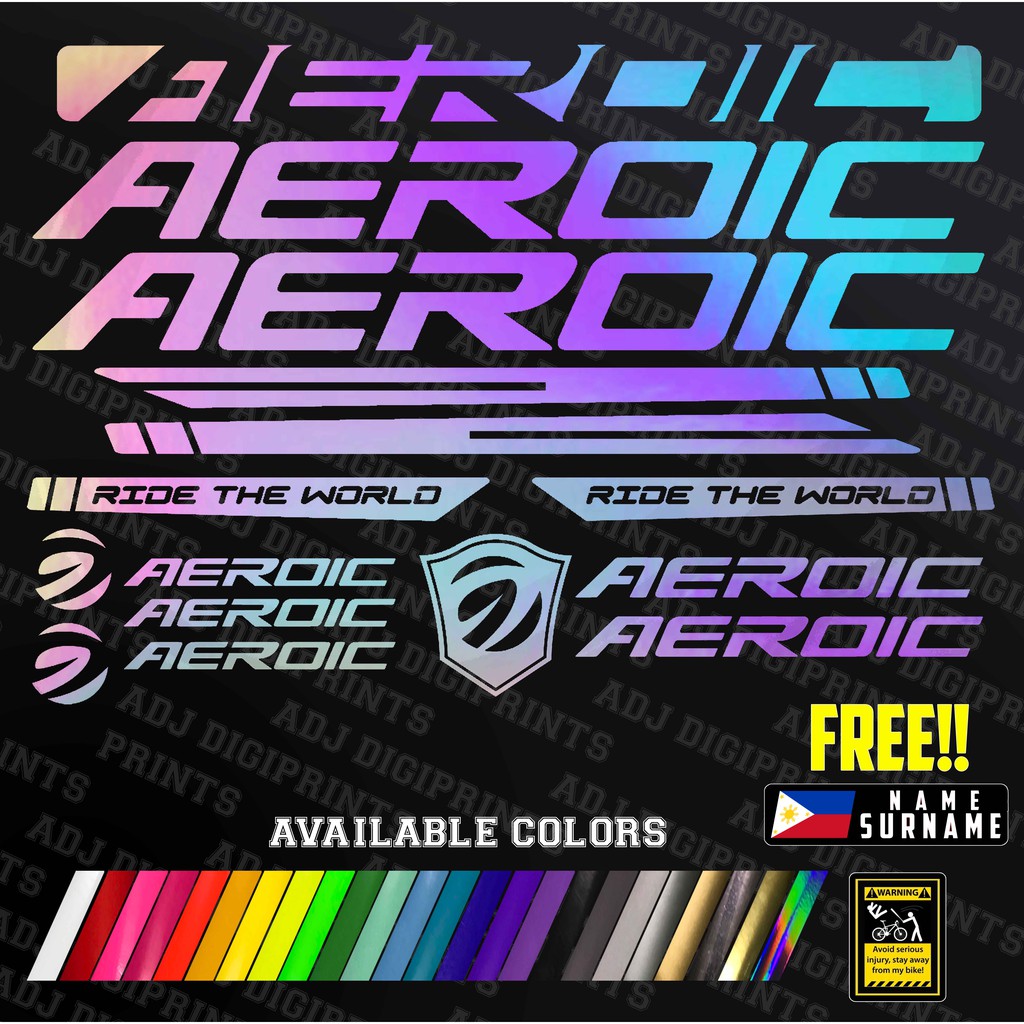 AEROIC Bike Frame Set Decals Stickers MTB SPECIAL COLOR VINYL | Shopee ...