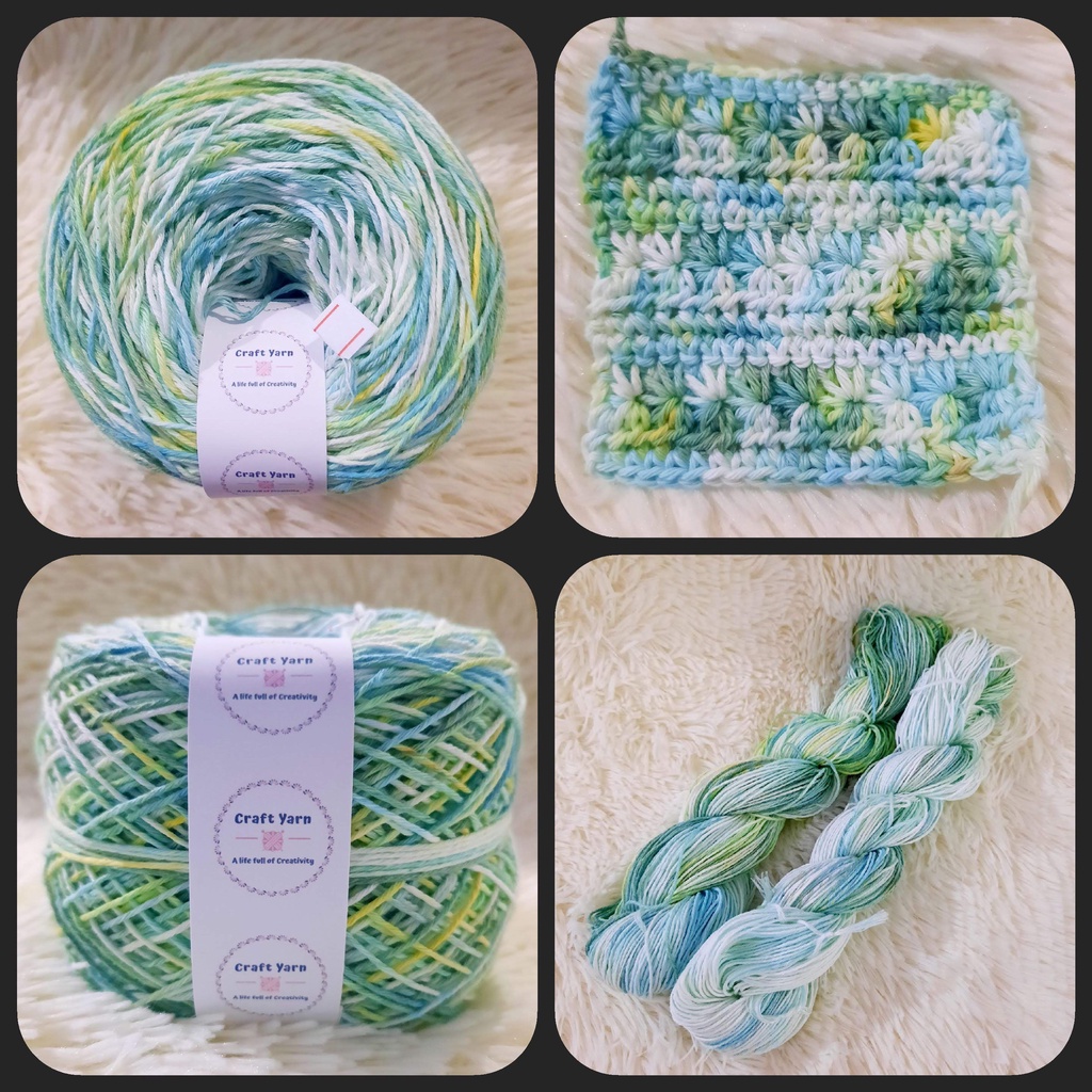 Craft Yarn #6 Sprinkled Hand Dyed Cotton Yarn (100g,200g,300g) (6ply ...