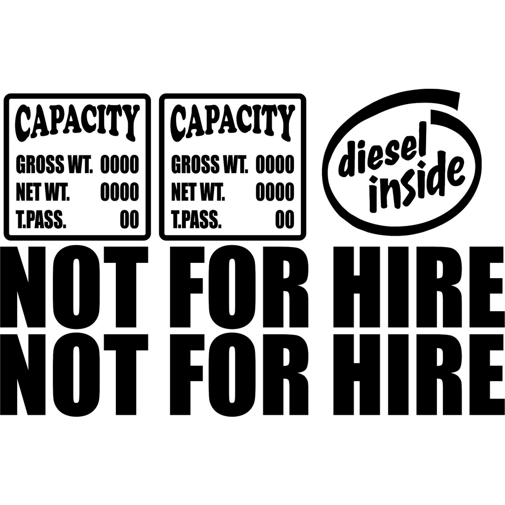 NOT FOR HIRE - CAPACITY SET I L300 TRUCK STICKER | Shopee Philippines