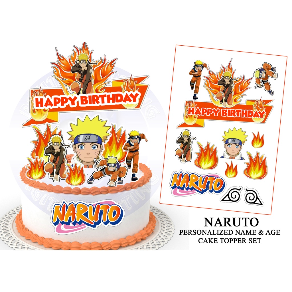Happy Birthday Naruto Cake Topper Printable Naruto Diy Cake Topper