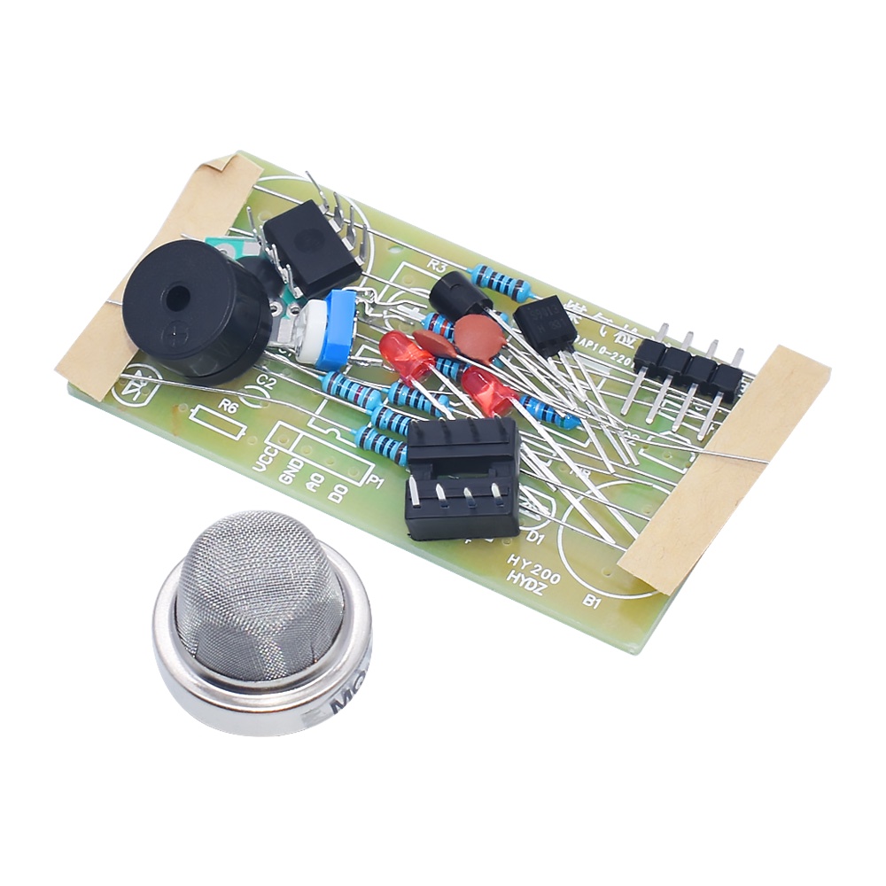 MQ-5 gas detection sound and light alarm circuit Electronic teaching ...