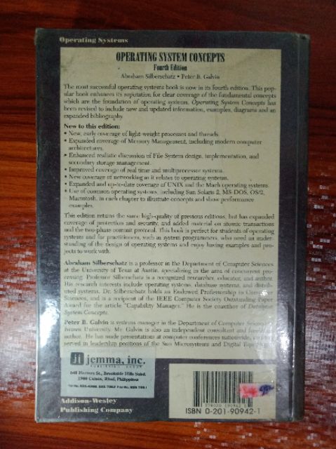 Operating System Concepts Fourth Edition