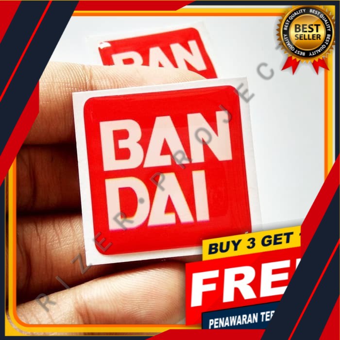 Bandai Logo Emblem Embossed 3cm x 3cm Flexible Resin Vinyl 3D Car ...