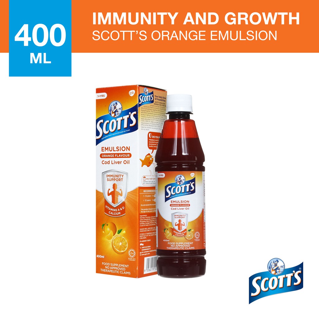 Scott's Emulsion Orange Vitamins for Kids 400ml | Shopee Philippines