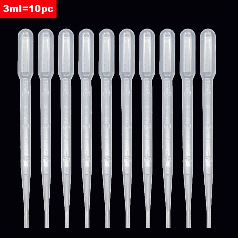 10pcs / 3ml Transparent Pipette Disposable Safety Plastic Transfer ...