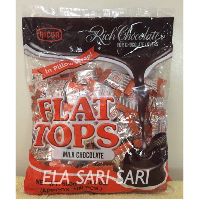 Ricoa FLAT TOPS 100pcs./500g. ~ Milk Chocolate | Shopee Philippines