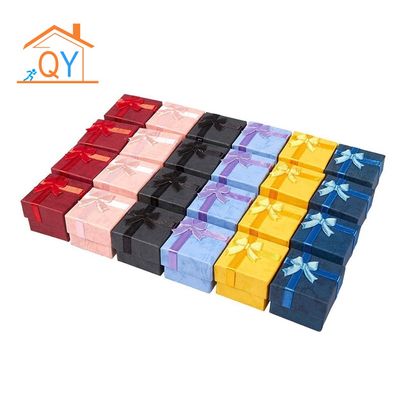 24-Piece Gift Box Set - Square Ring Jewelry Box for Anniversaries, We ...