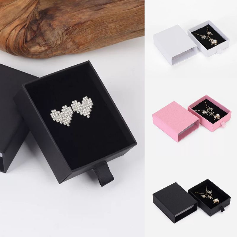 Sliding Jewelry Box with foam Necklace Earring Ring Box | Shopee ...