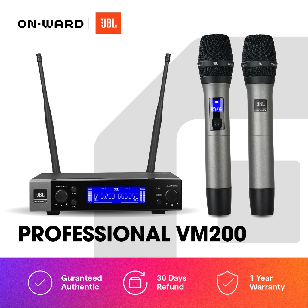 JBL Professional VM200 Dual-Channel Wireless Microphone System | Shopee ...