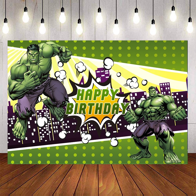 Superhero Hulk Theme Backdrop Photocall Children Birthday Party Custom ...