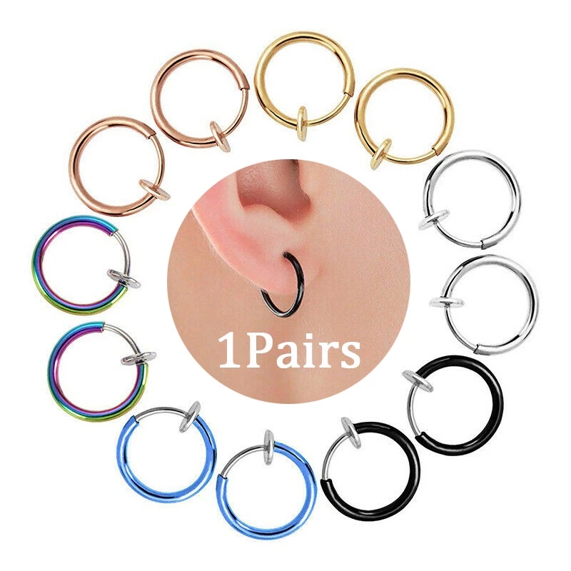 1Pairs Punk Goth Earrings Titanium Retractable Earrings for Women ...