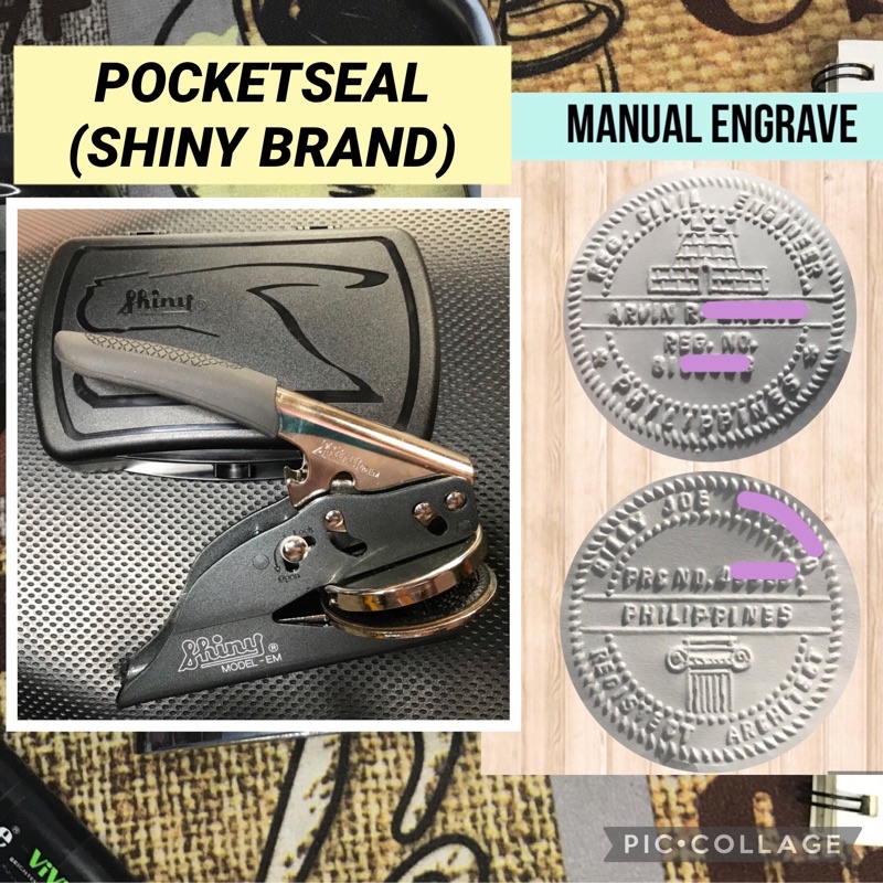 DRY SEAL POCKET SEAL MANUAL ENGRAVE PROFESION LOGO CUSTOMIZE | Shopee ...