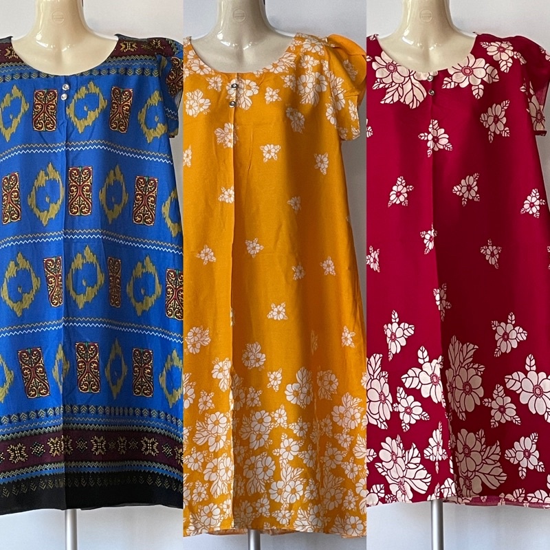 daster pambahay with sleeves L (bigpetal, tribal,smallpetal) | Shopee ...