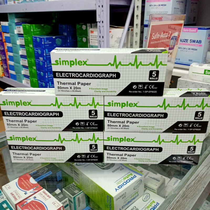 ECG PAPER - Thermal Paper 80mm x 20m (5 ROLLS) - (3.15 inches x 65.6 ...