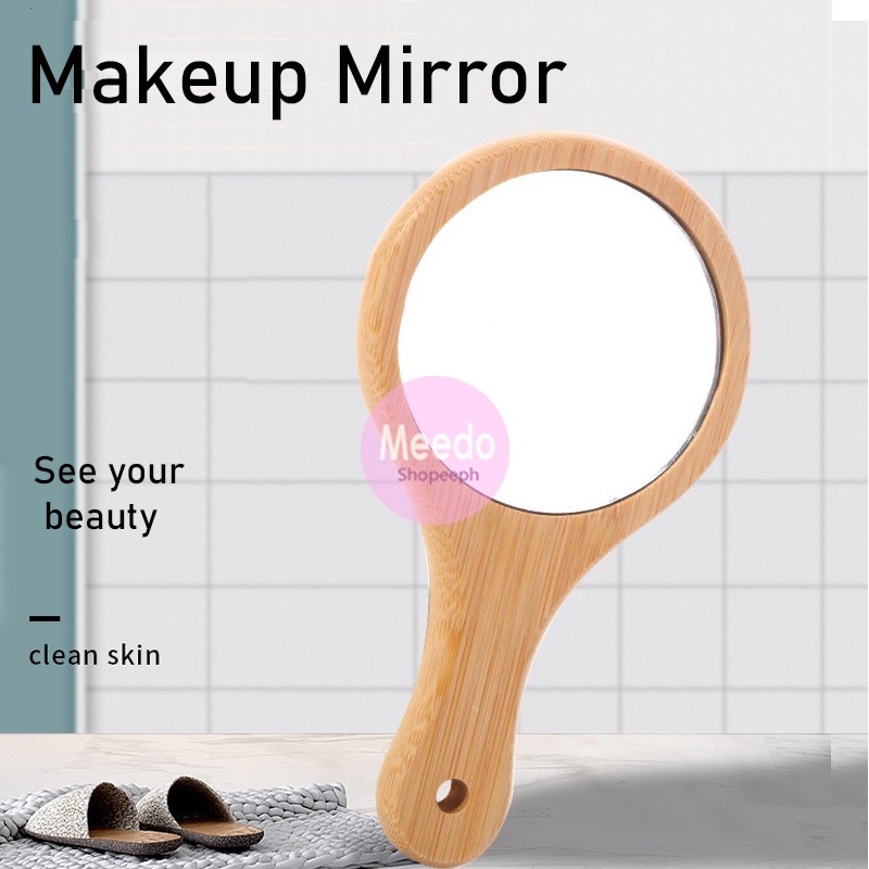 Wooden laminated Handy Mirror Vintage Portable Compact Makeup Vanity ...