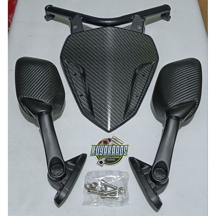 SIDE MIRROR WITH VISOR & BRACKET CLICK 125 I V2/CLICK 150 I V2 | Shopee ...