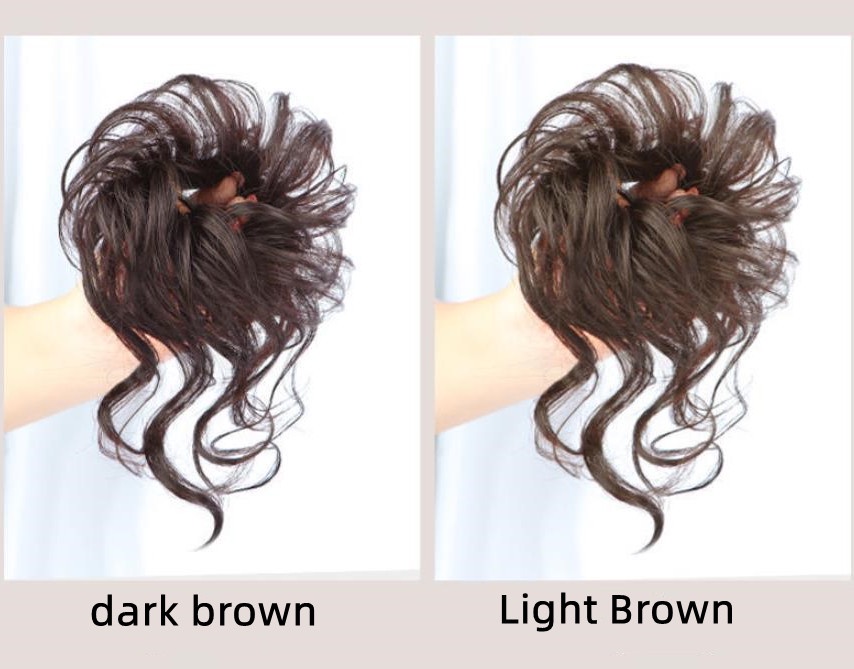 Wig Female Fluffy Natural Octopus Hair Bag Ball Headdress Bride Flower ...