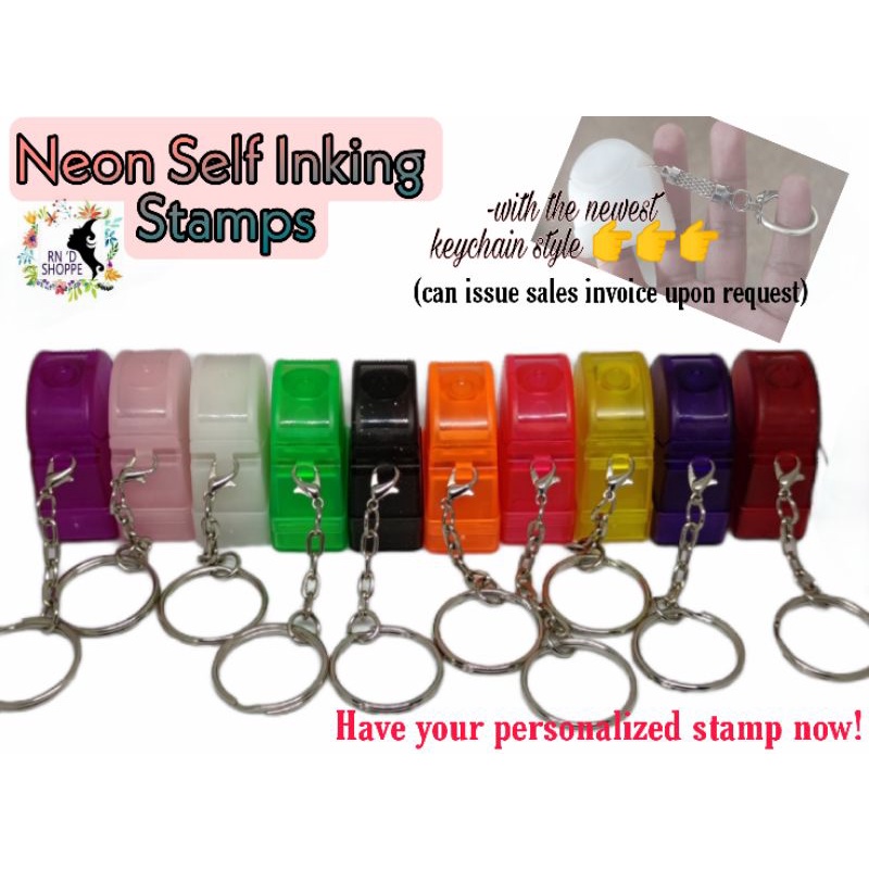 Personalized Neon Self Inking Name Stamp (free layout) | Shopee Philippines