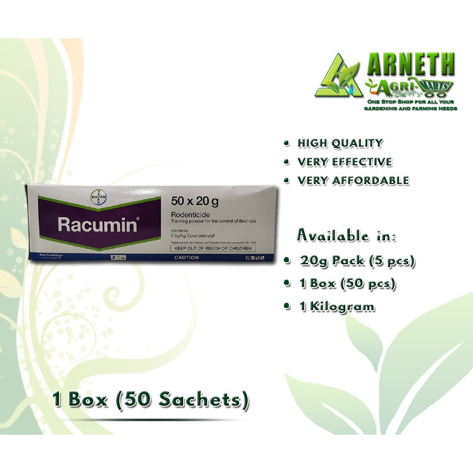 RACUMIN POWDER RAT KILLER 20g 1 BOX (50 SACHETS) | Shopee Philippines