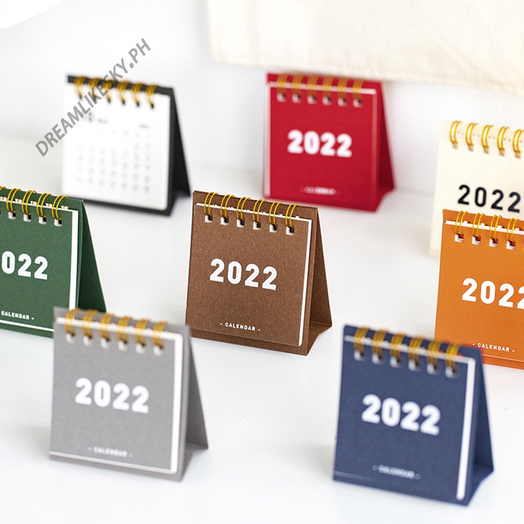 2022 Mini Desk Calendar Desktop Standing Flip Monthly Calendar For