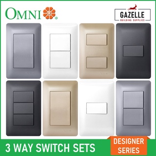 Omni Designer Series 3 Way Switch Set 16A - 1 / 2 / 3 Gang - Ivory ...