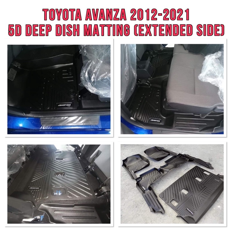 Toyota Avanza 2012-2021 5D Deep Dish Matting extended sides | Shopee ...