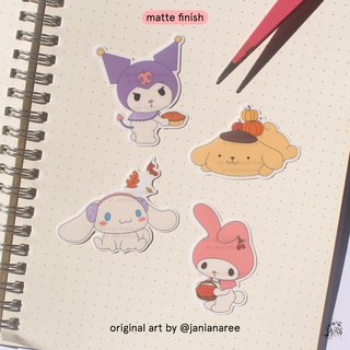 Cottagecore Sanrio Matte Sticker Set (Tags: cinnamoroll pompompurin ...