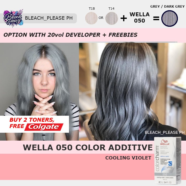 Wella 050 Cooling Violet Toner Additive for Grey / Dark Grey Hair ...