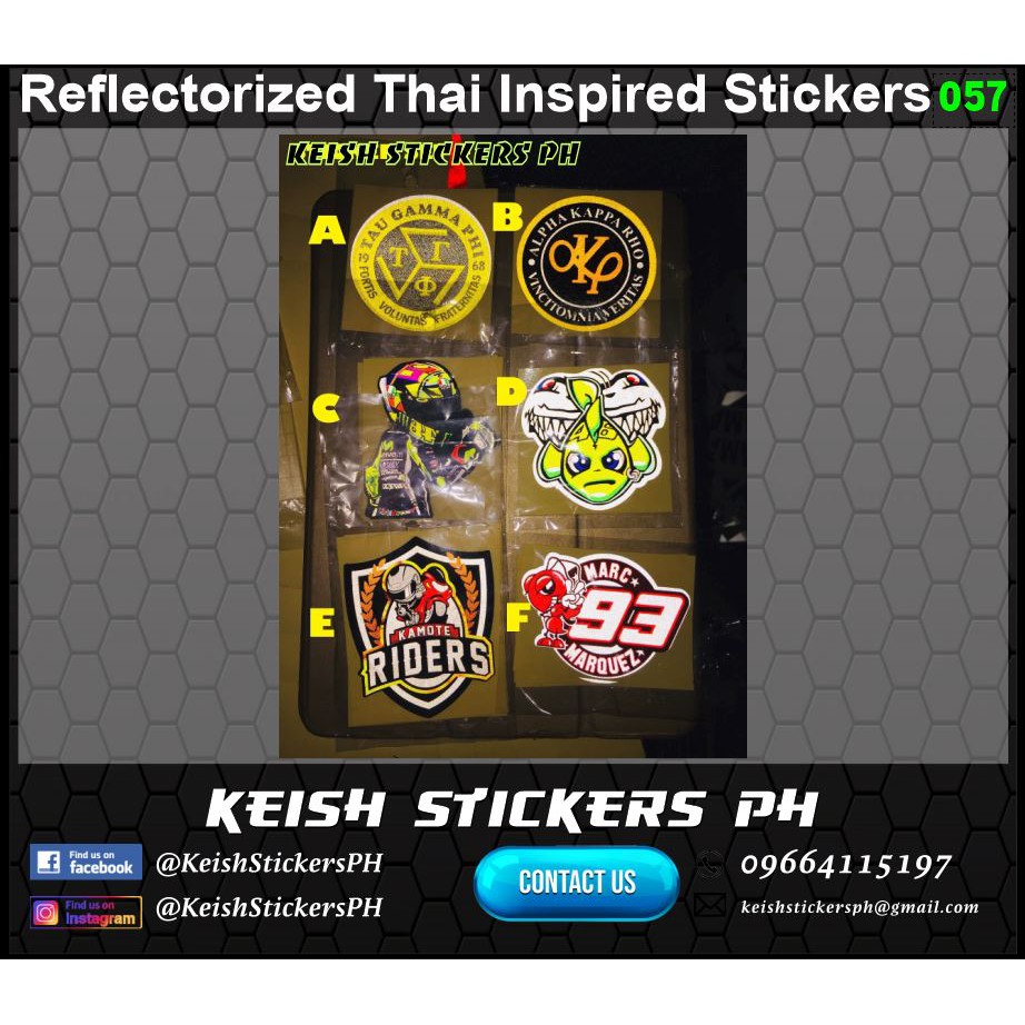 Thai Inspired Reflectorized Stickers 057 | Shopee Philippines