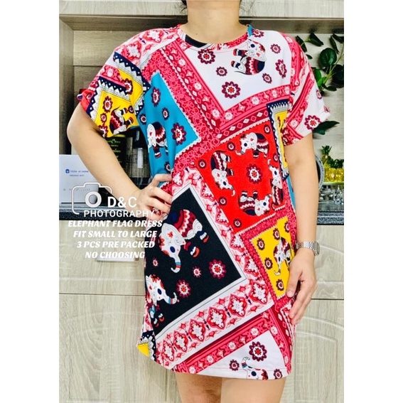 Ladies Elephant Flag Dress | Shopee Philippines