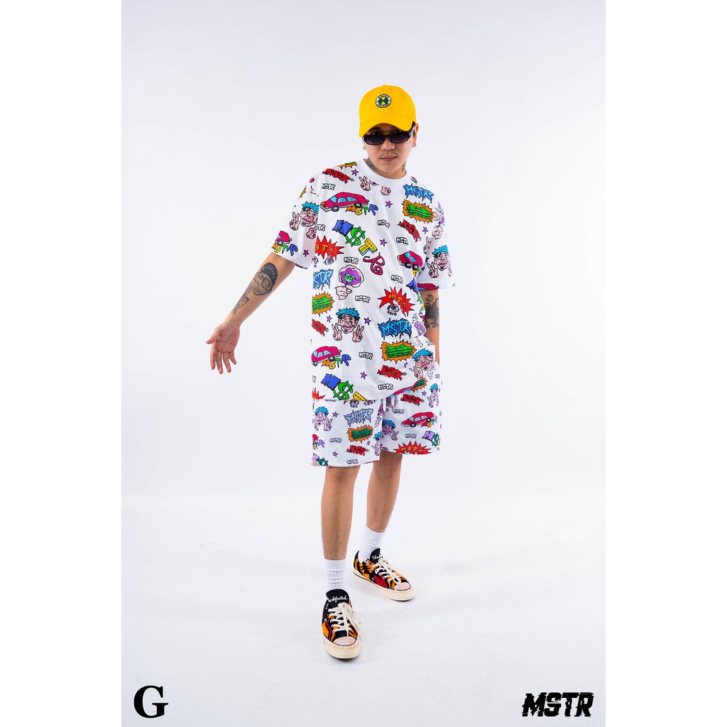 Mstr Co Gold Collectionfull Print T Shirt White Shopee Philippines