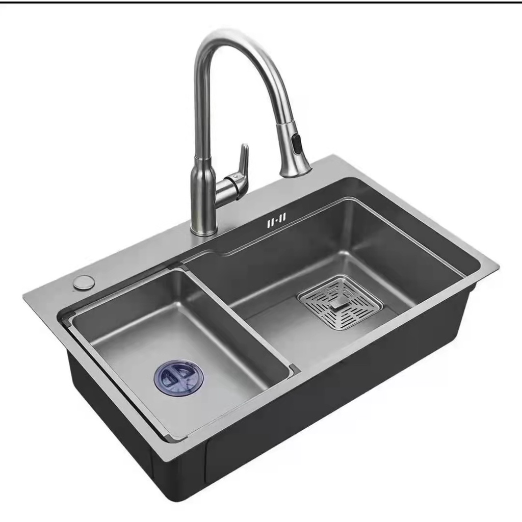 Nano Grey Thickened Sink Large Single Slot 304 Stainless Steel Kitchen ...