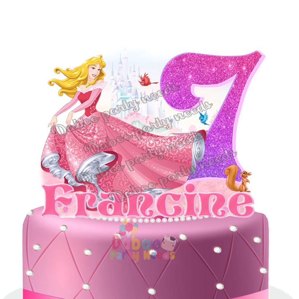 personalized disney princess sleeping beauty cake topper | Shopee ...